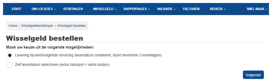 Hoe kan ik wisselgeld bestellen?